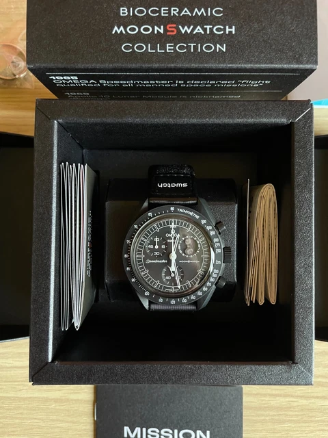 OMEGA X SWATCH Snoopy - Moonswatch Mission to the Moonphase - NEW MOON - BLACK EUR 390,00 ...