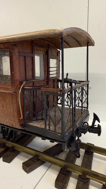 G SCALE WOODEN Single Axle Passenger Coach with End Balcony & Furnished ...