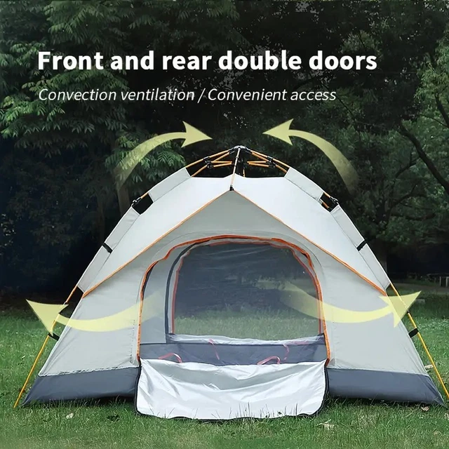 PORTABLE AUTOMATIC QUICK-OPENING Tent, Family Camping Tent, Outdoor ...