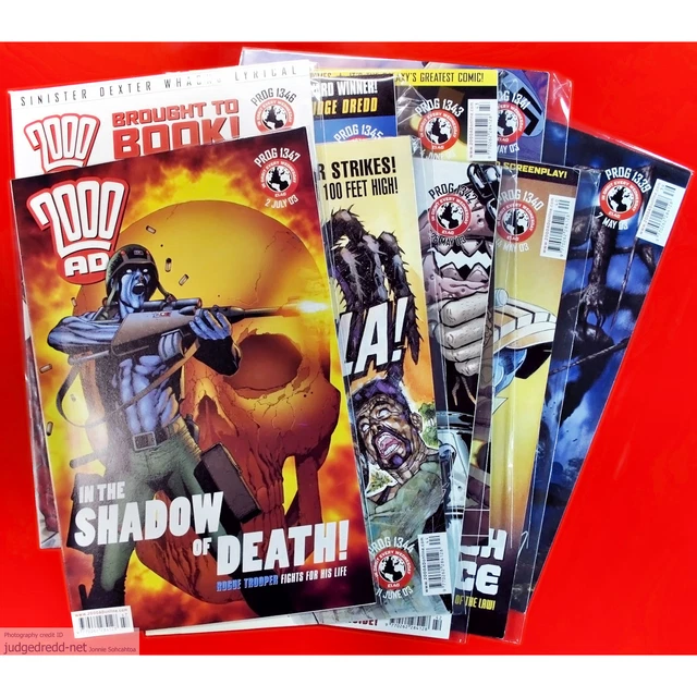 2000AD PROG 1339-1347 9 Comics Bags and Board See Description UK 2003 ...