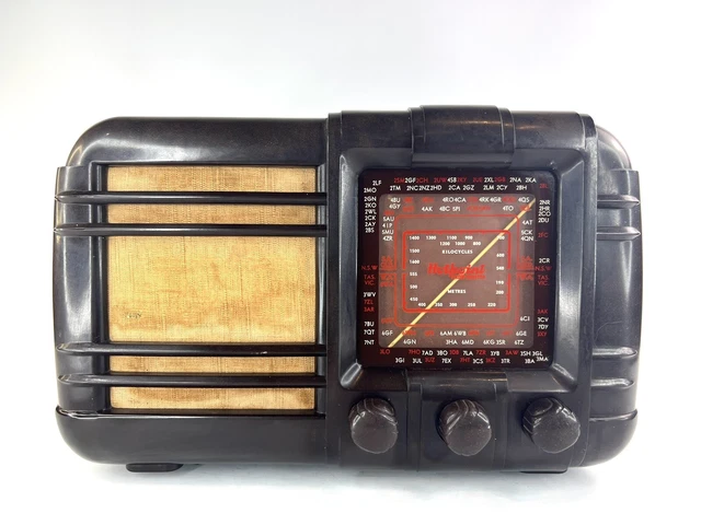 HOTPOINT BAND MASTER Valve Radio - Vintage Australian Brown Bakelite As ...
