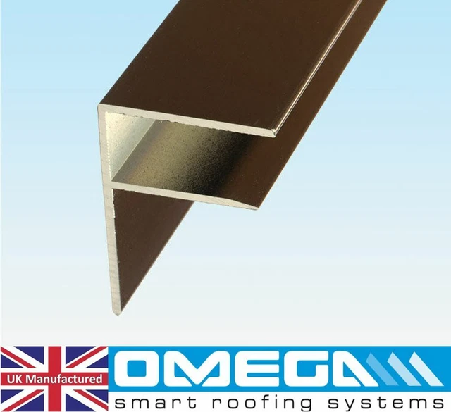 ALUMINIUM F SECTION Glazing Bar / Edge Bar for Polycarbonate & Glass ...