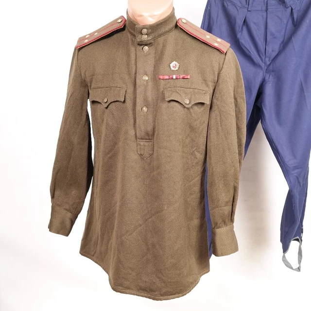 WW2 SOVIET LIEUTENANT INFANTRY army suit TUNIC PANTS cotton fabric Sz ...