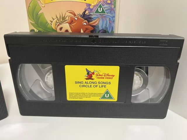 DISNEY VHS SING Along Songs - Circle Of Life (VHS, 1995) & 101 Notes Of ...