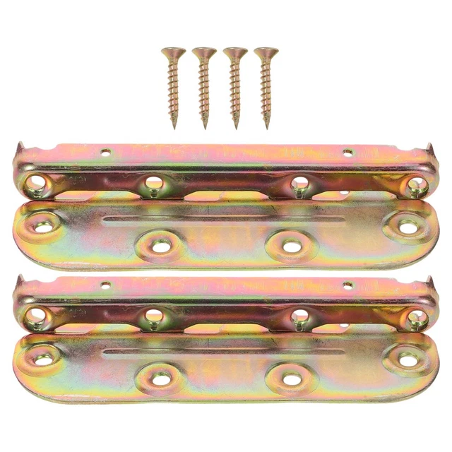2 SETS BED Frame Hardware Connector Bed Rail Brackets Frame Fasteners £ ...