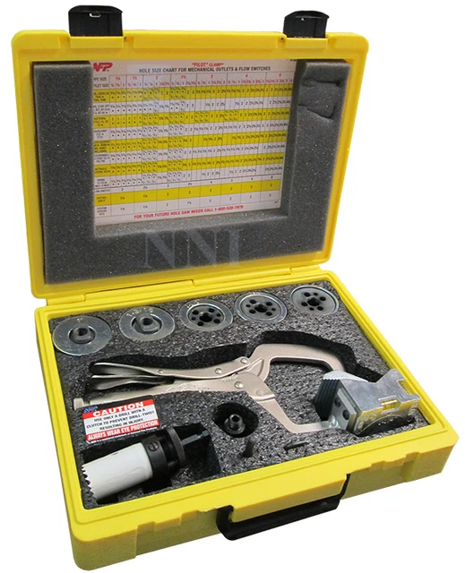 HOLE DRILLING PILOT Clamp Kit Locking Holesaw Guide with Case NFP FP200 ...
