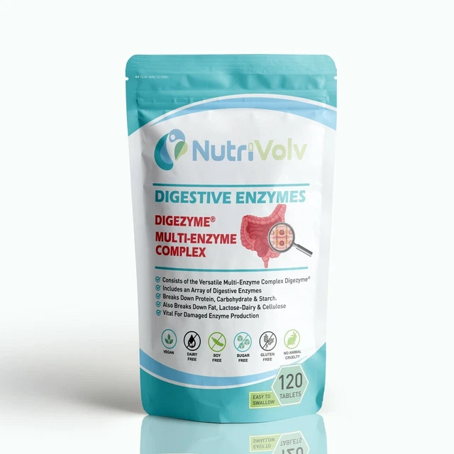 DIGESTIVE ENZYMES - 120 Tablets - DigeZyme® 50mg Digestion Amino Acid ...