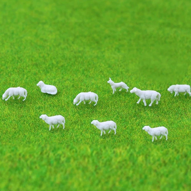 1/87 SCALE PAINTED Farm Sheep Animals Model Pack of 18 Multiple ...