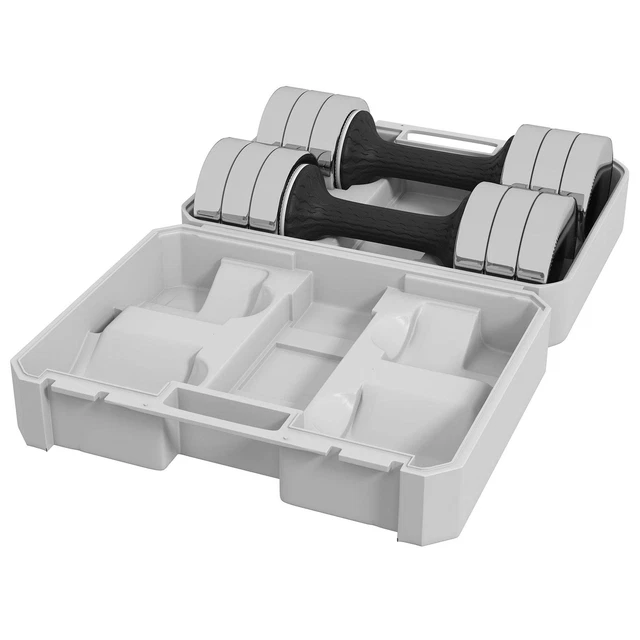 SPORTNOW ADJUSTABLE DUMBBELLS Weights Set with Storage Box, 10kg x 2 £ ...