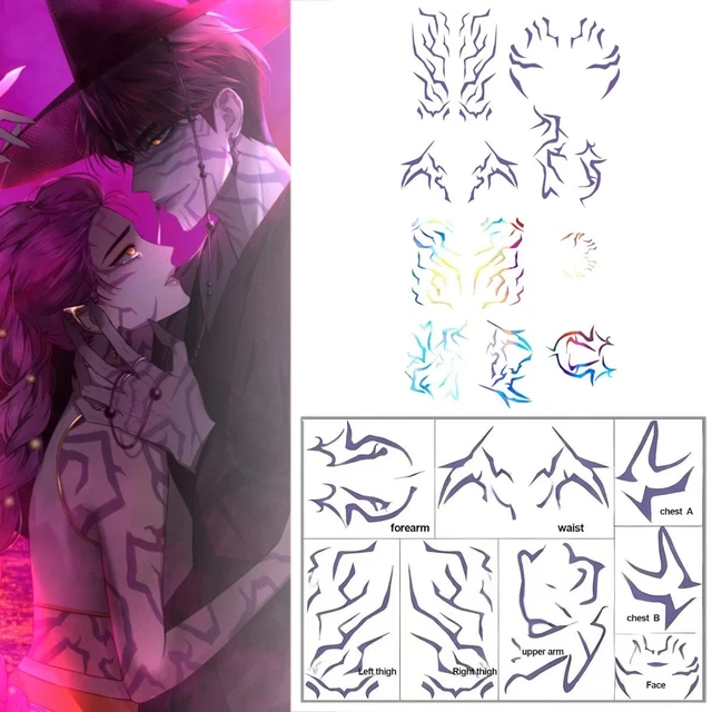 K-POP DEMON HUNTERS Temporary Tattoos Rumi Jinu Anime Cosplay Prop DIY ...