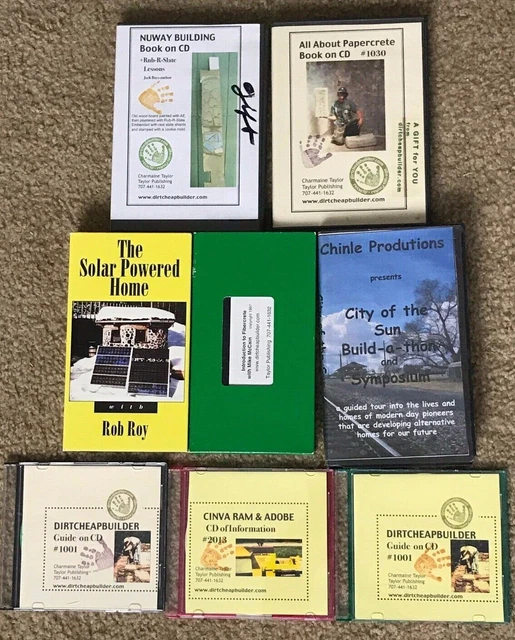 SUSTAINABLE HOME BUILDING VHS and DVD lot Solar Papercrete Adobe, etc ...