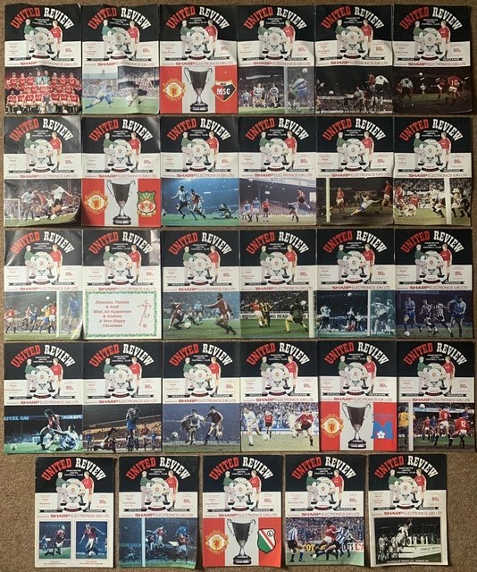 MANCHESTER UNITED FC 1990 1991 HOME FOOTBALL PROGRAMME COLLECTION MAN ...