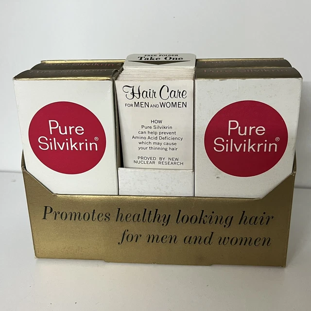 VINTAGE PURE SILVIKRIN Hair Shampoo Nos Display Stand W 4 Full Bottles ...