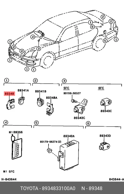 OE RETAINER, ULTRASONIC sensor, no.1, 8934833100A0 for TOYOTA 89348 ...