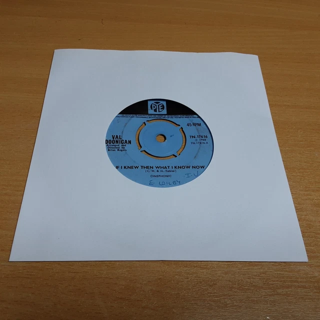 7& SINGLE - Val Doonican, If I Knew Then What I Know Now, 1968, PYE (7N ...