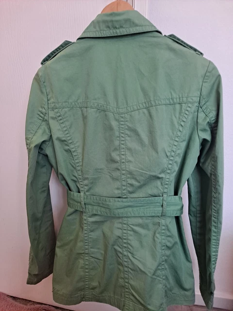 BHS LADIES SHORT Green Trench Coat Size 10 £2.77 - PicClick UK