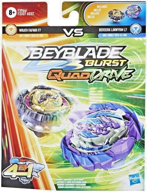 BEYBLADE BURST QUADDRIVE - Wrath Fafnir F7 Vs Berserk Linwyrm L7 ...
