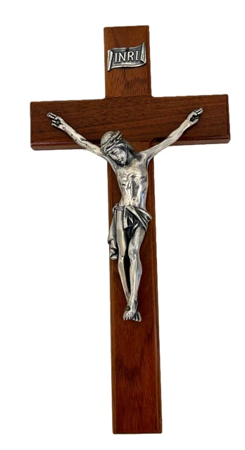 VINTAGE CRUCIFIX WOOD Metal Jesus Christ on Cross INRI Religious Wall Hanging £32.10 - PicClick UK