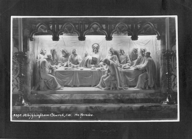 E0940 UK IOW Whippingham church Last Supper Sunshine RPPC vintage ...
