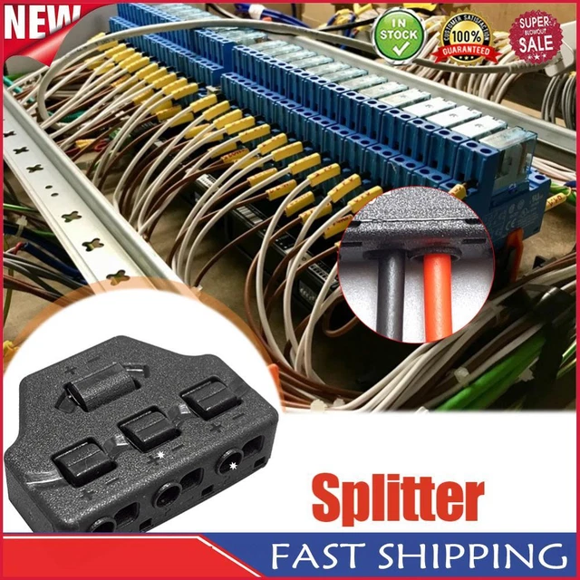 3 PORTS WIRE Connector Distribution LED Terminal Block Cable Splitter ...
