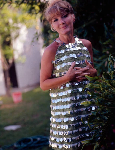 SINGER AND ACTRESS Petula Clark Posed Wearing A Knitted Dress 1960s Old ...
