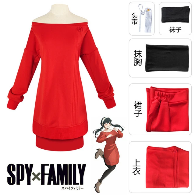 ANIME SPY×FAMILY COSPLAY Costume Dress Yor Forger Red Halloween Party ...