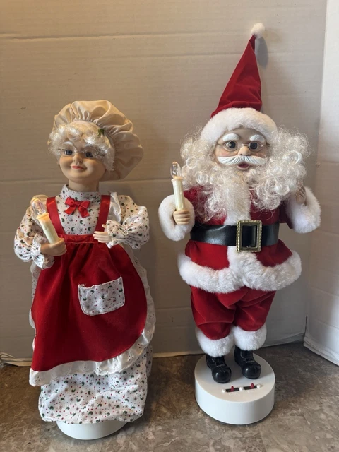 VINTAGE 1980 TELCO Motionettes Animated Santa And Mrs Claus l8" Music ...