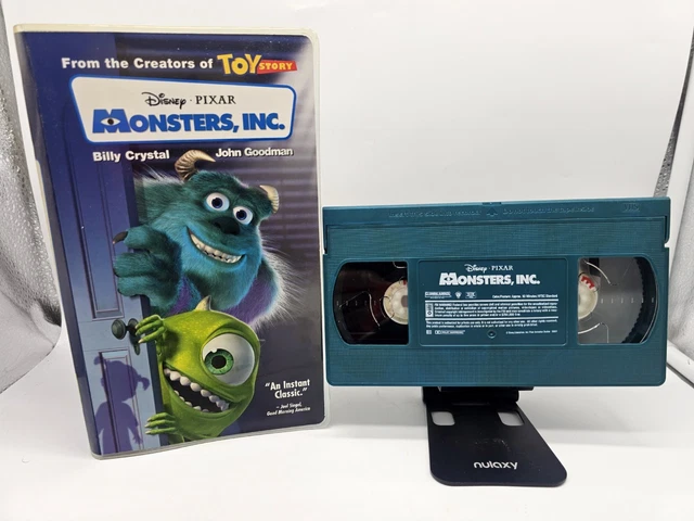 DISNEY PIXAR MONSTERS INC VHS Teal Blue Cassette Clamshell Insert Rare ...