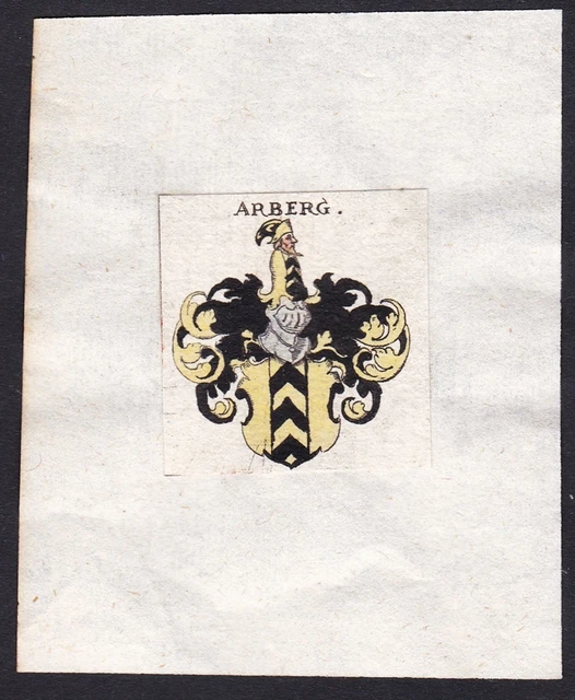 ARBERG WAPPEN COAT of arms blason Heraldik heraldry Kupferstich 17. Jh ...
