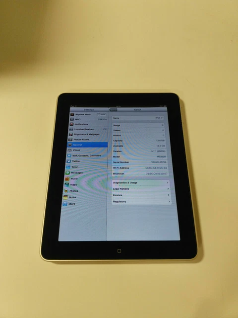 APPLE IPAD 2 32 GB Wi-Fi 9,7 pollici blk/Sil A1395 FC770 non cellulare 90-RTB guerra EUR 34,50 ...