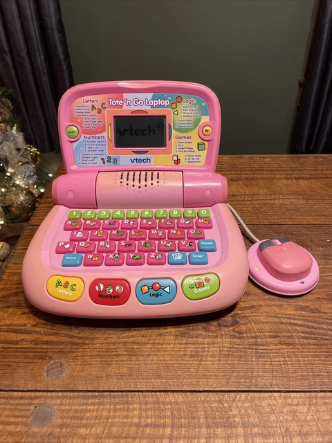VTECH TOTE 'N Go Laptop Pink W Mouse Kids Educational Computer Learning ...
