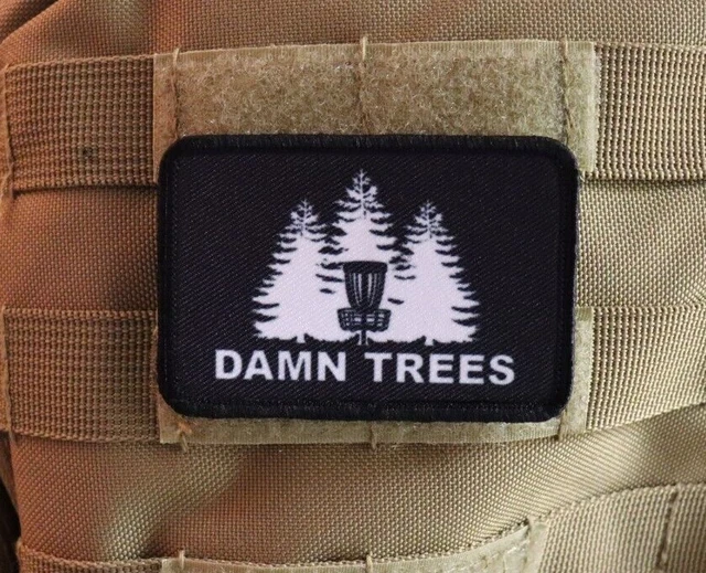 TREES DISC GOLFER funny meme 2"x3" hook & loop tactical morale patch £7 ...