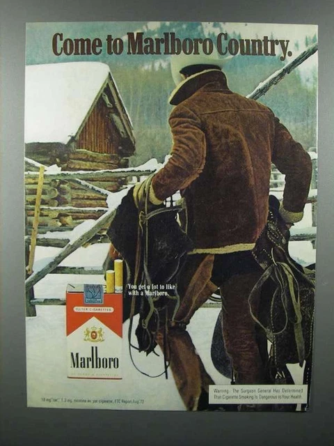 1973 MARLBORO CIGARETTE Ad - Marlboro Man, Cowboy EUR 22,22 - PicClick FR