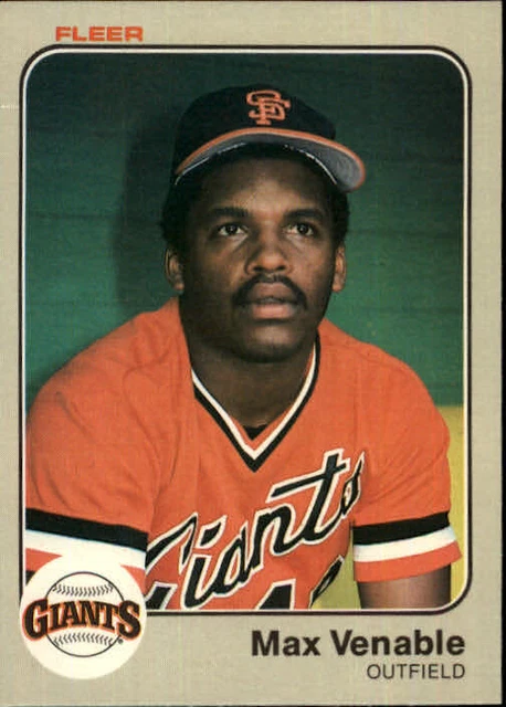 CARTE DE BASEBALL 1983 Fleer San Francisco Giants #275 Max Venable EUR ...