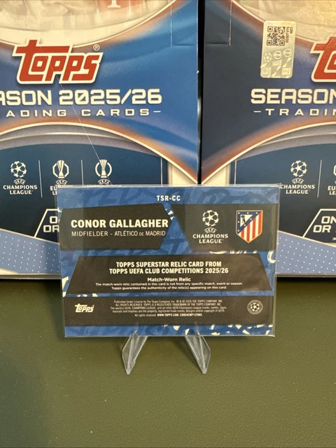 TOPPS UCC FLAGSHIP 2025/2026 - Conor Gallagher /5 Match Worn Patch £26. ...