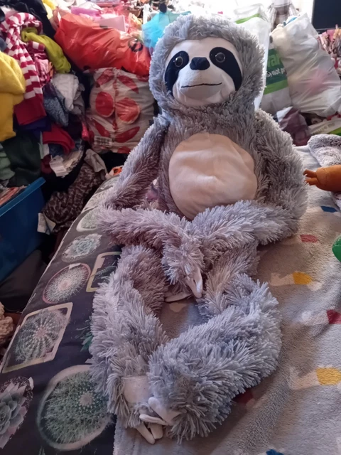 SMYTHS TOYS LARGE Grey Sloth, Plush Soft Toy £11.95 - PicClick UK