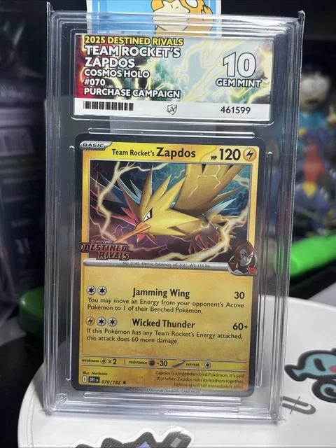 POKÉMON TCG TEAM Rocket's Zapdos Holo Destined Rivals Stamped Asia ...
