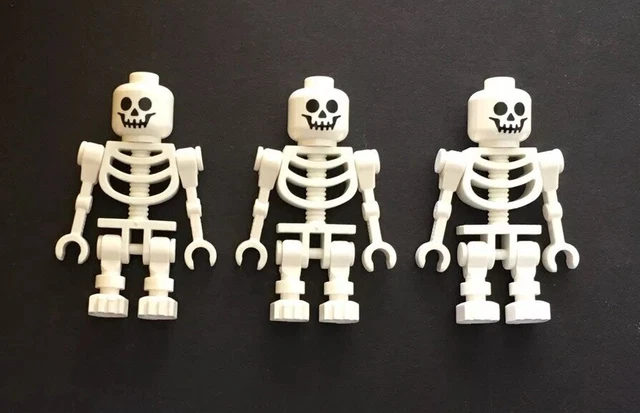 3 X LEGO Skeleton Minifigures (Posable Arm Version) Skeletons Halloween ...