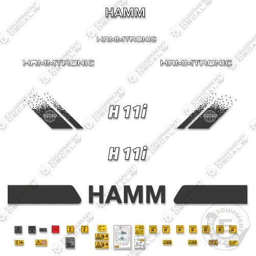 POUR HAMM H11I Décalque Kit Vibratoire Tambour Rouleau Stickers ...