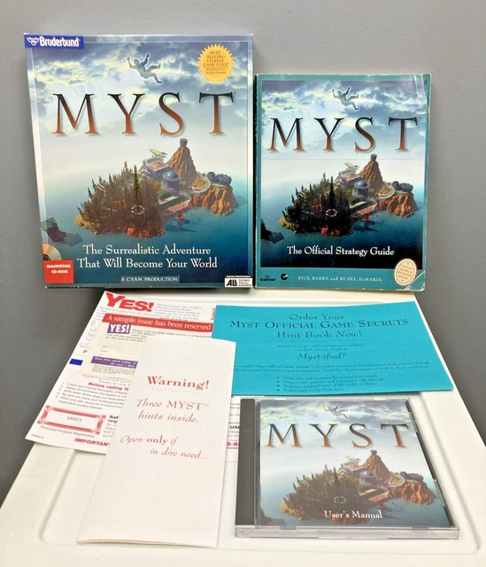 MYST BIG BOX PC CD-ROM Macintosh Broderbund 1995 Ed. + Official ...