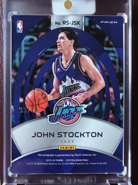 JOHN STOCKTON AUTO Basketball Card /10: 2019 Panini Spectra Autograph ...