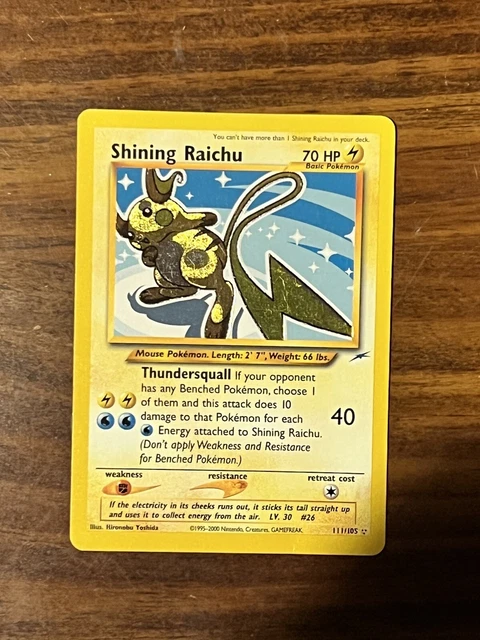 POKÉMON TCG SHINING Raichu Neo Destiny 111/105 Holo Unlimited Shiny ...