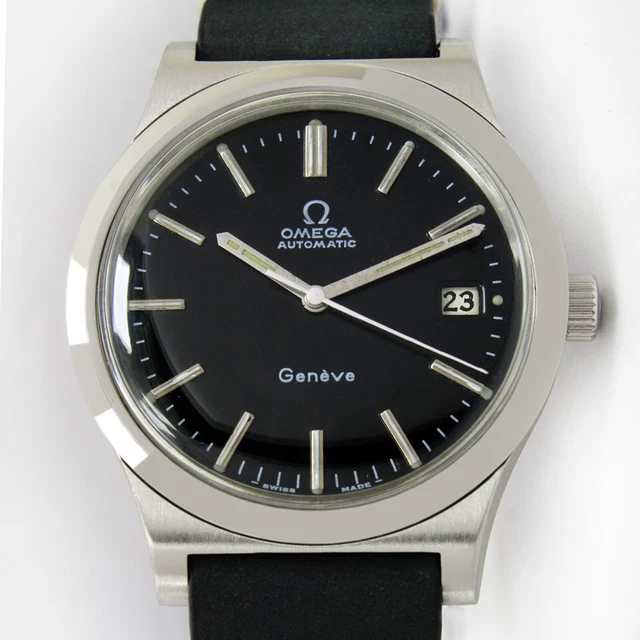 OROLOGIO OMEGA GENEVE Automatico Data Quadrante Nero 36mm Da Uomo Vintage Acciaio 1660173 EUR 1. ...