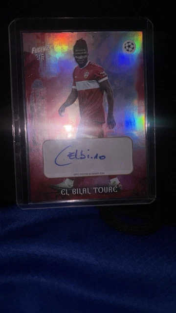 TOPPS FUGENZ UCC 2025 El-Bilal Toure Red Auto Card /5 VFB Stuttgart £10 ...