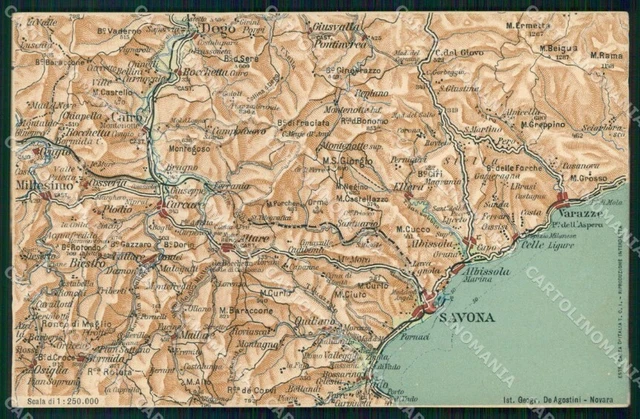 SAVONA VADO CELLE Map Map 29 Postcard RT2500 £15.23 - PicClick UK