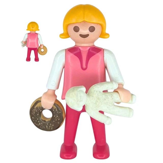 PLAYMOBIL FIGURINE FILLE rose beignet poupée jouet ville maison lâche ...
