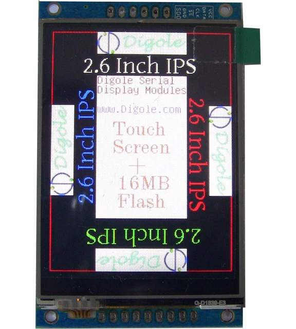2.6& SERIAL:UART/I2C/SPI IPS LCD 320x240 Touchscreen Module+2MB Flash ...