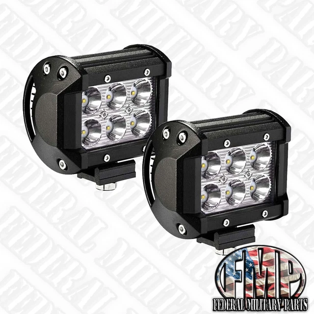 DUAL BLAZER BACKUP Sq LED Light Pair Fits Military Humvee 24v M998 H1 ...