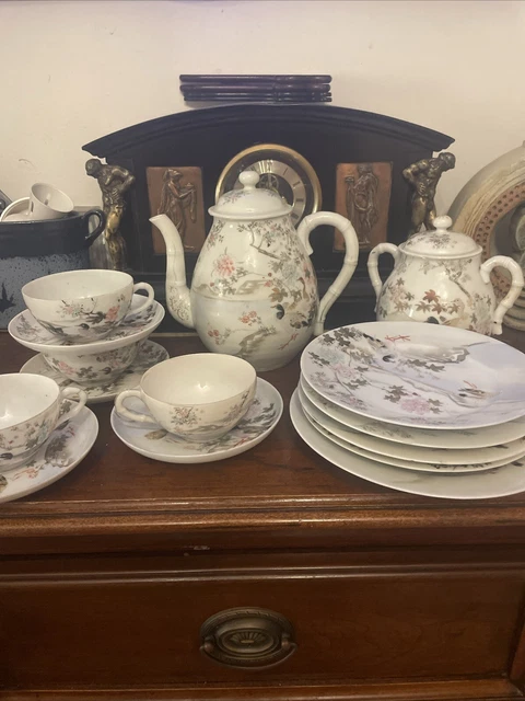 ANTIQUE VINTAGE JAPANESE Fine Porcelain Tea Set Duck Character Rare £39 ...