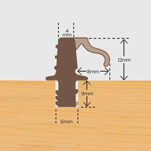 BROWN WEATHER WATER Bar Door Threshold with Flipper Seal for Wooden ...